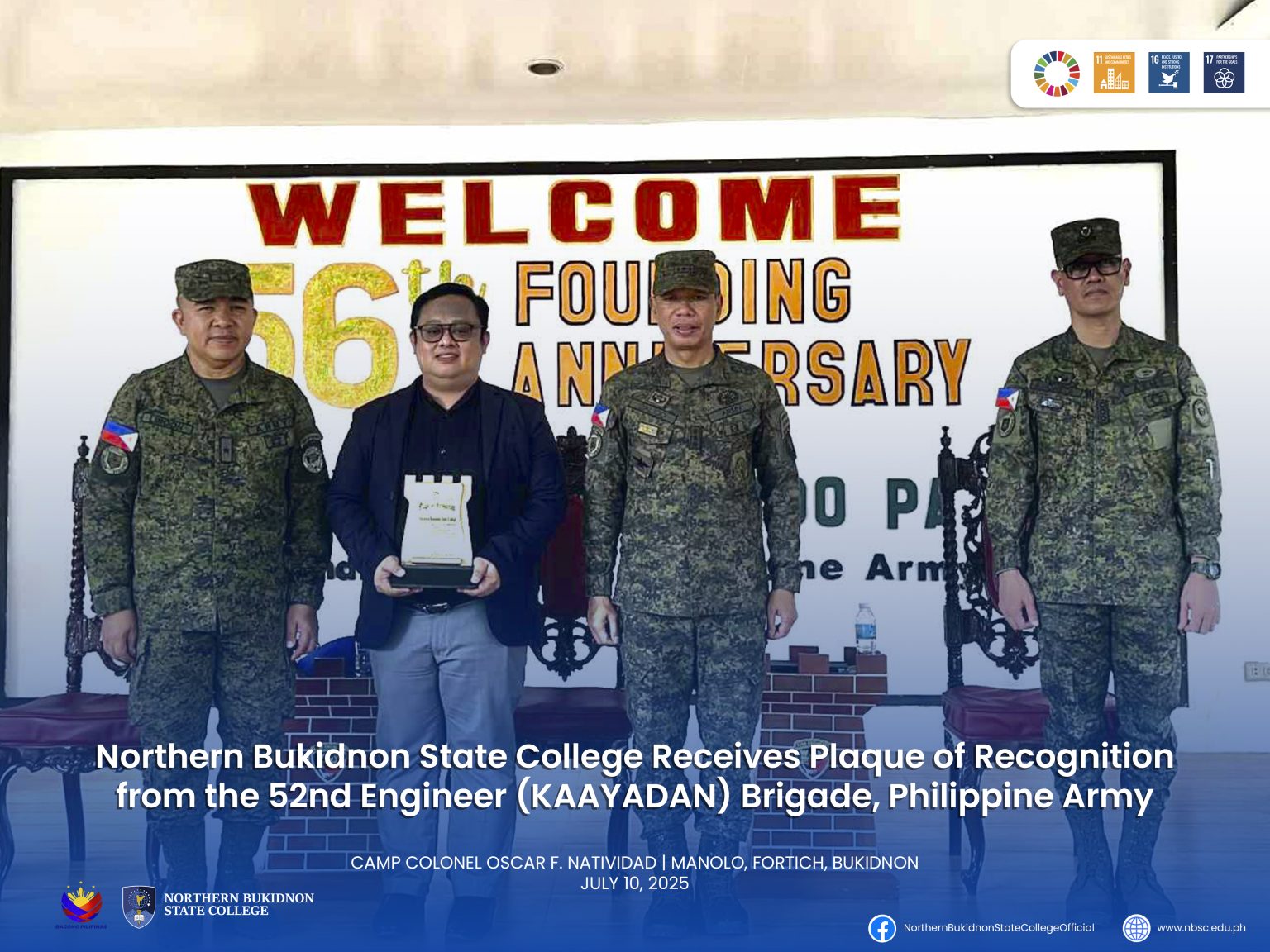 Northern Bukidnon State College Receives Plaque of Recognition from the ...